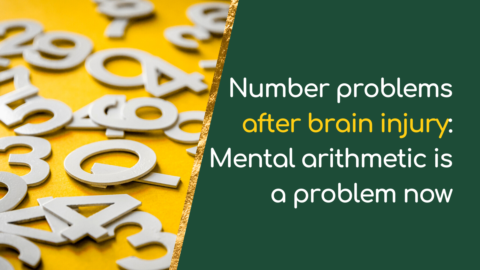 Number problems after brain injury - Mental arithmetic issue #jumbledbrain